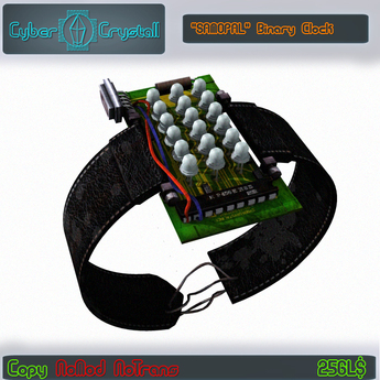 Second Life Marketplace - CyberCrystall - 'SAMOPAL' Watch Binary [All GMT]